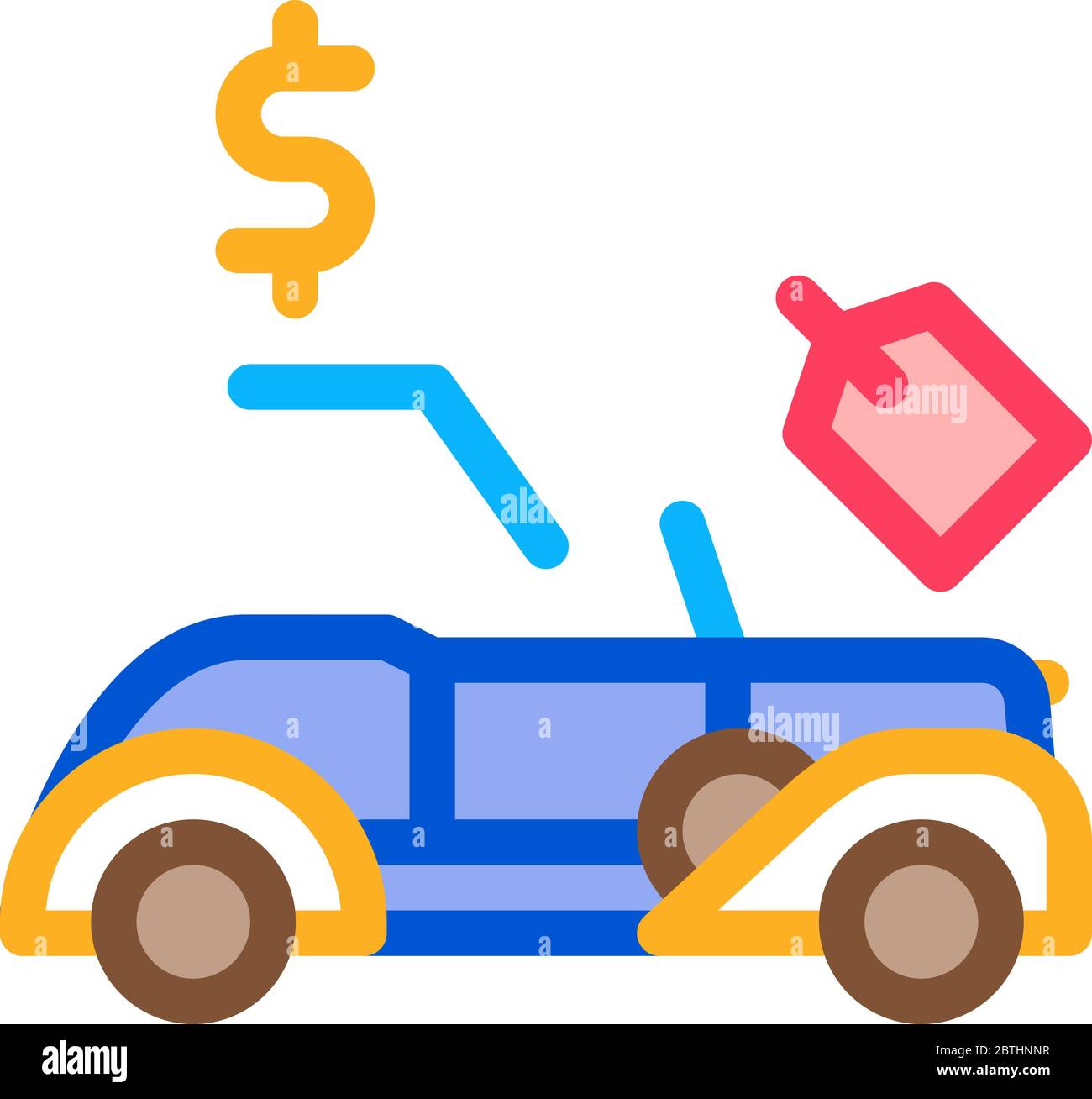 car for auction icon vector outline illustration Stock Vector Image ...