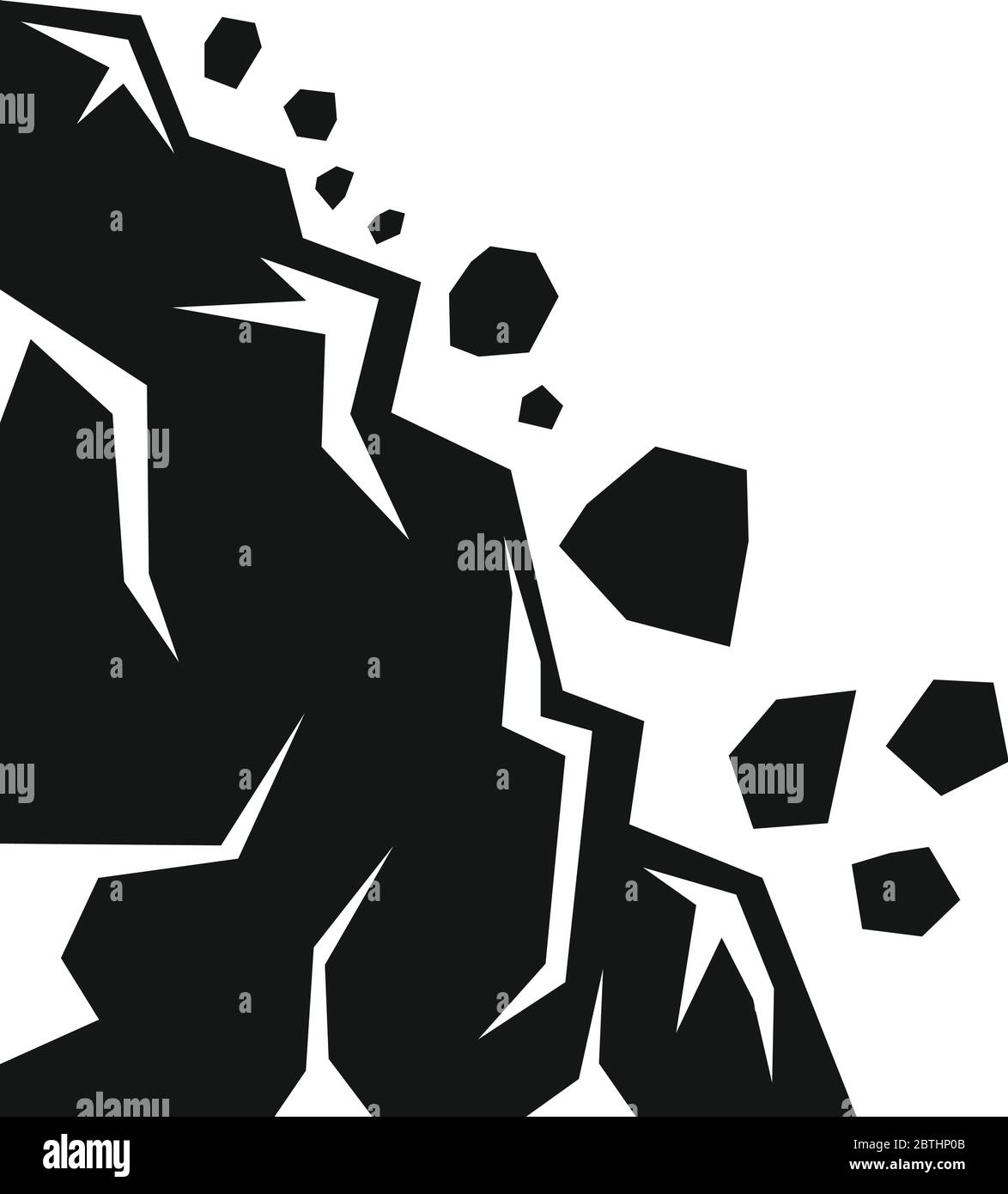 Falling landslide icon. Simple illustration of falling landslide vector ...