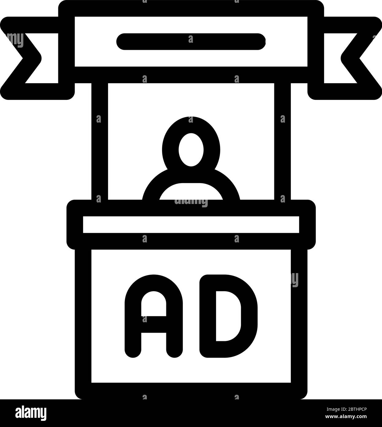 advertising reception center icon vector outline illustration Stock ...