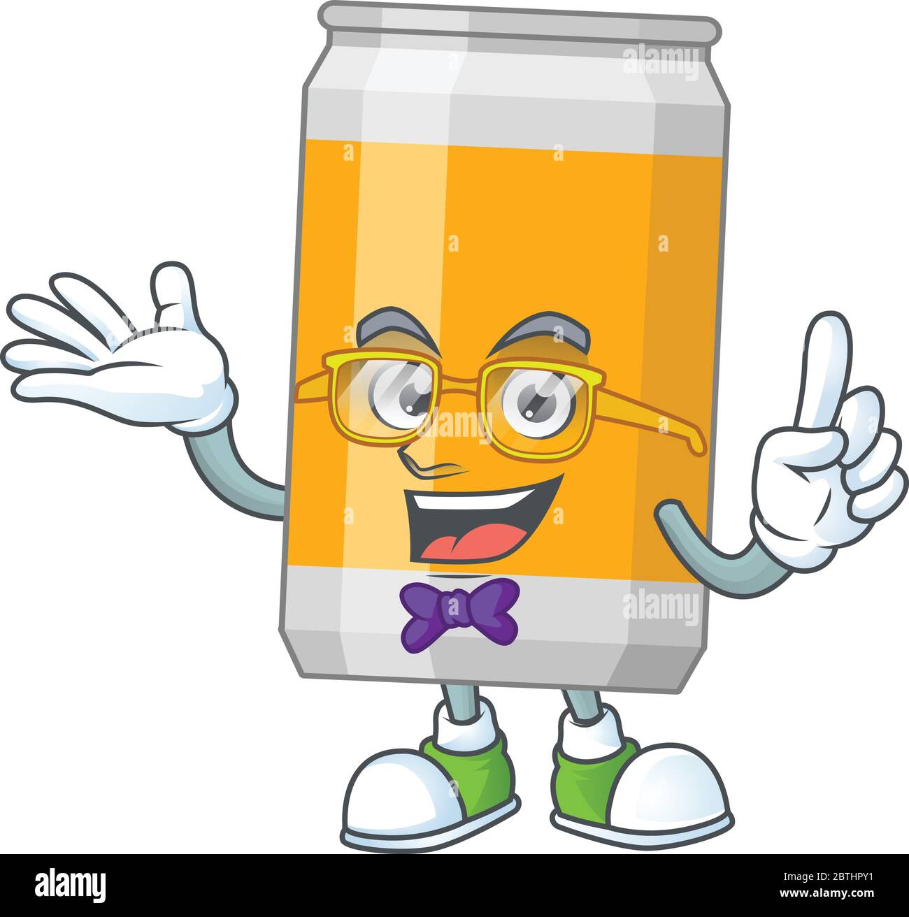 Cartoon character design of nerd beer can with weird glasses Stock ...