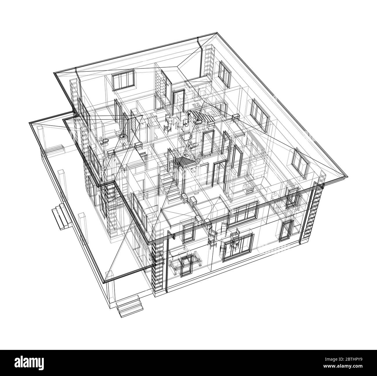 Abstract vector sketch of a house Stock Vector Image & Art - Alamy