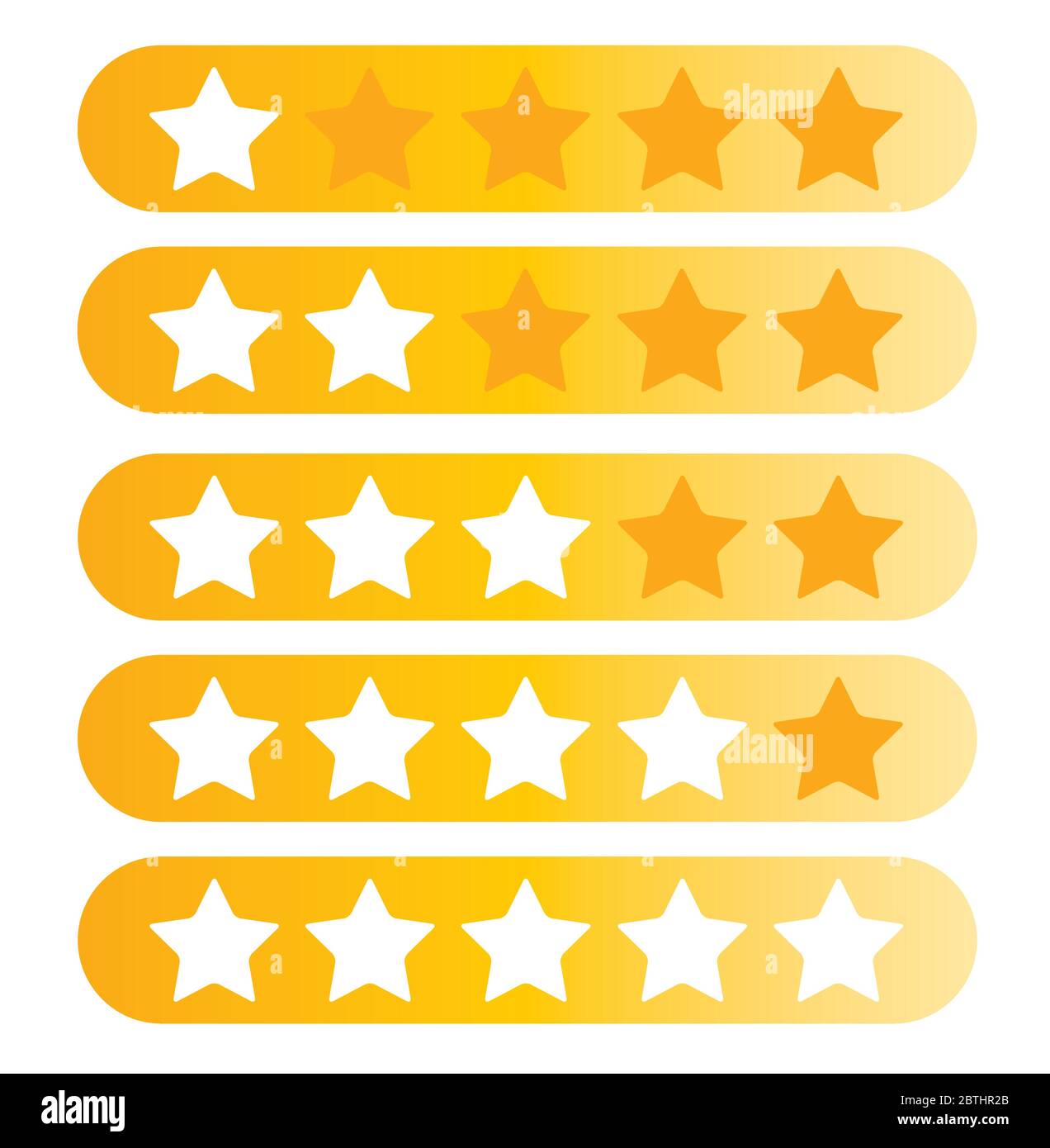 Five star rating icon vector illustration isolated on white background.Set of white stars Stock ...