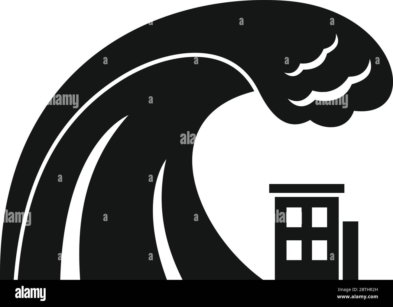 Safety tsunami wave icon. Simple illustration of safety tsunami wave ...