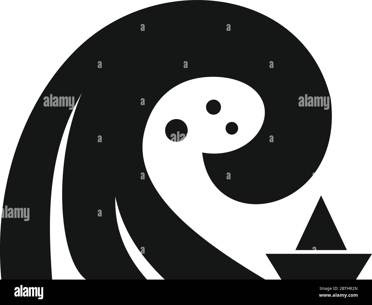 Danger tsunami icon. Simple illustration of danger tsunami vector icon ...