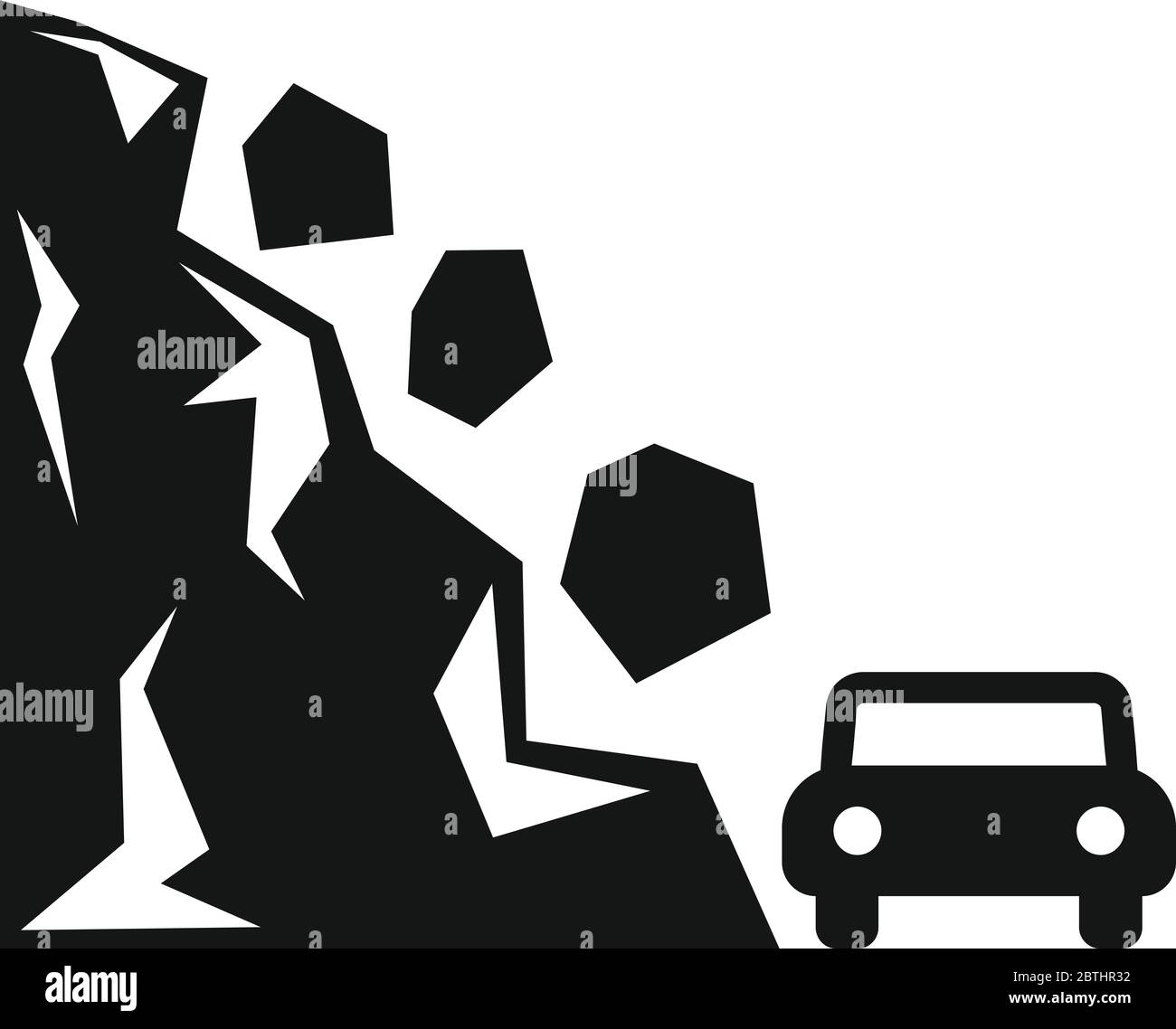 Risk landslide icon. Simple illustration of risk landslide vector icon ...