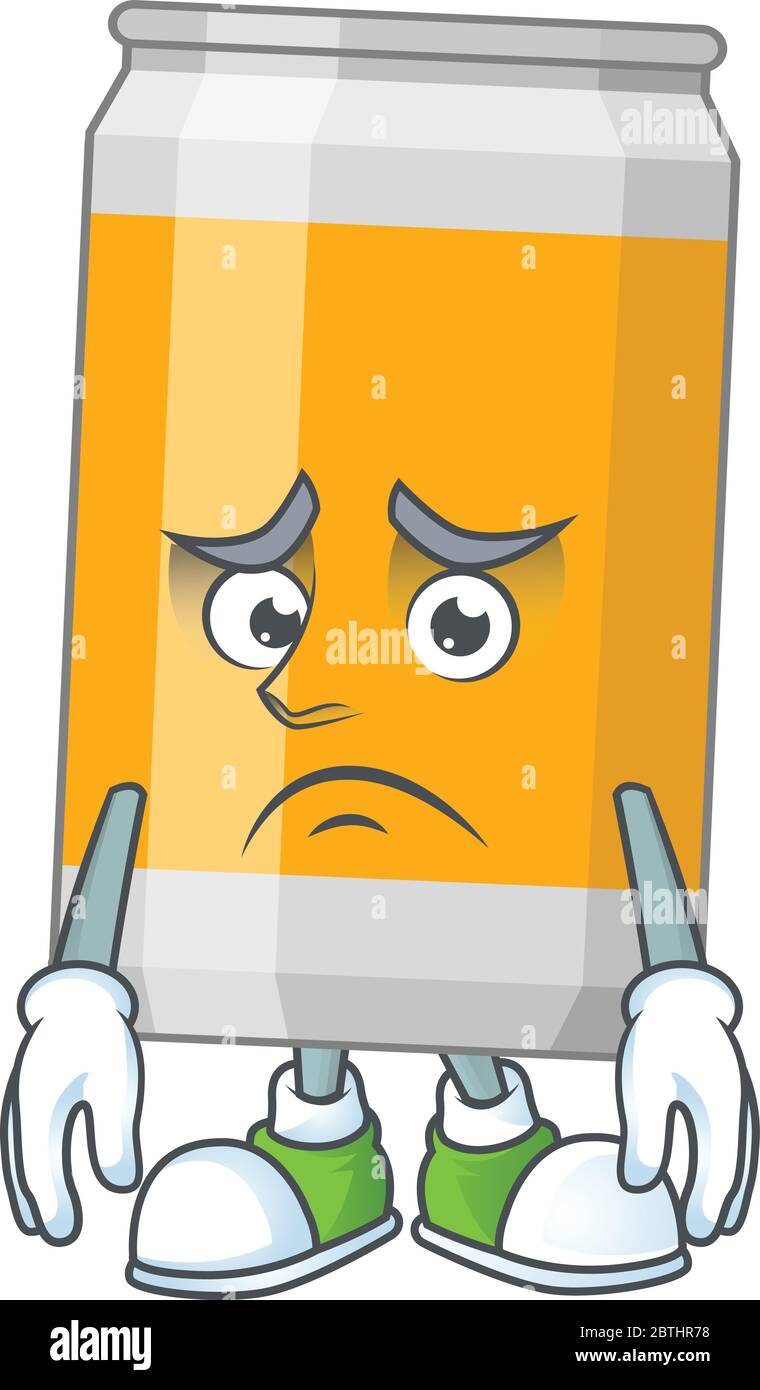 Beer can Caricature design picture showing worried face Stock Vector ...