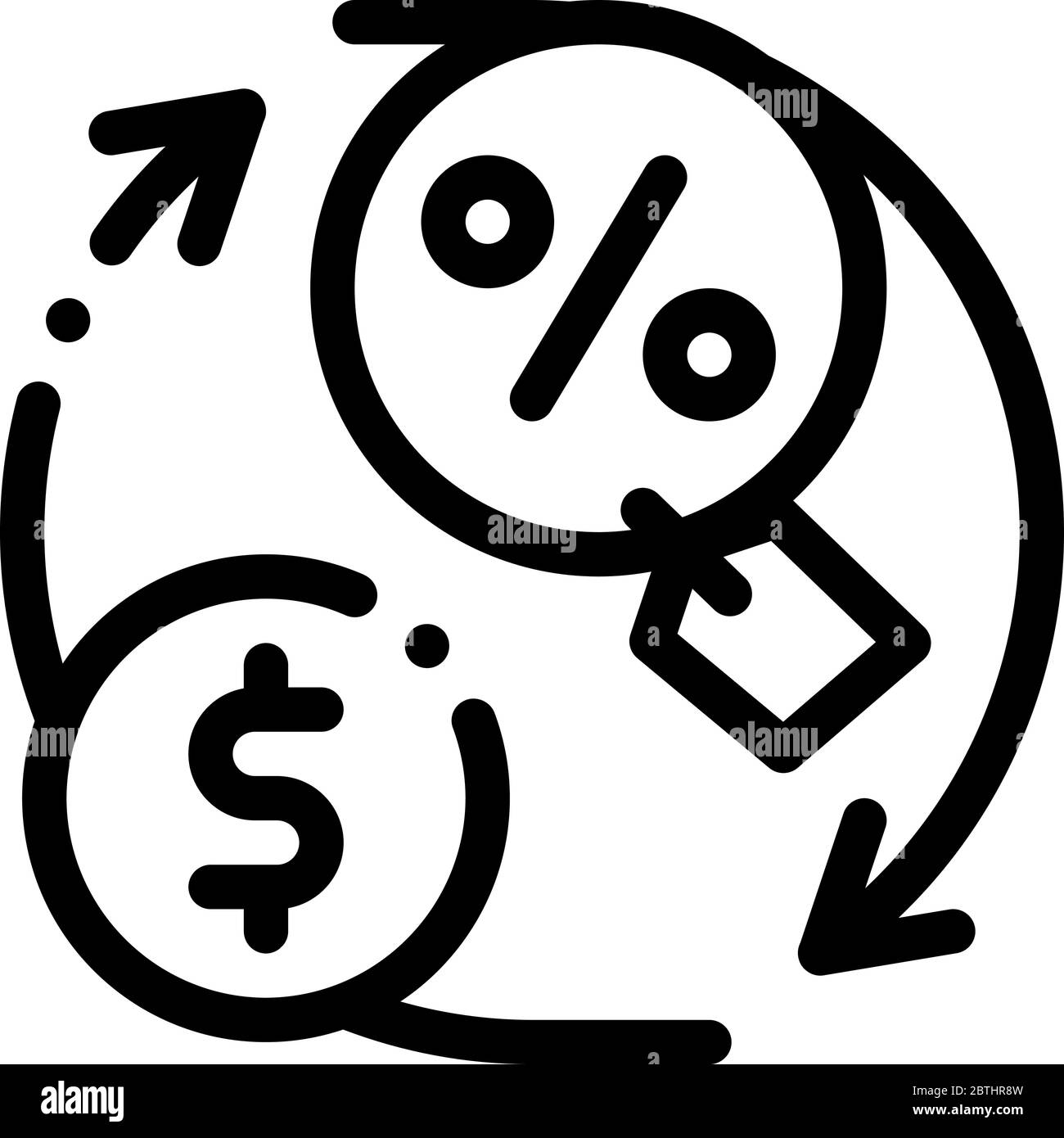cycle of money and interest icon vector outline illustration Stock ...