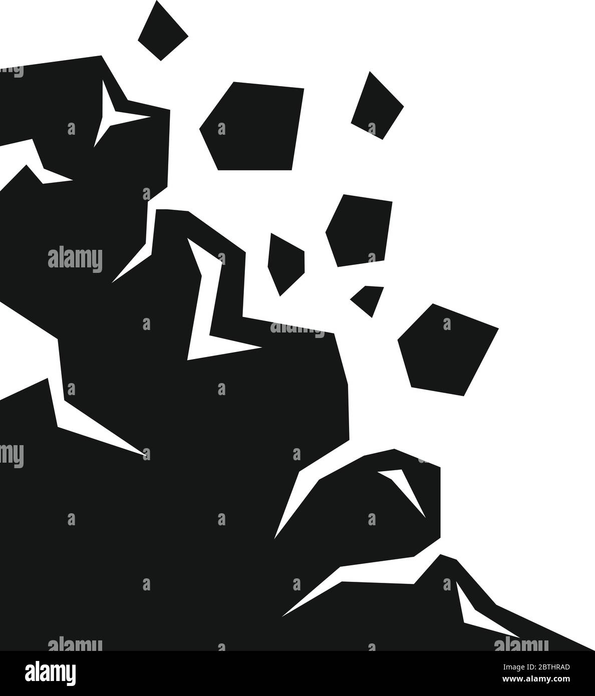 Seismic landslide icon. Simple illustration of seismic landslide vector ...