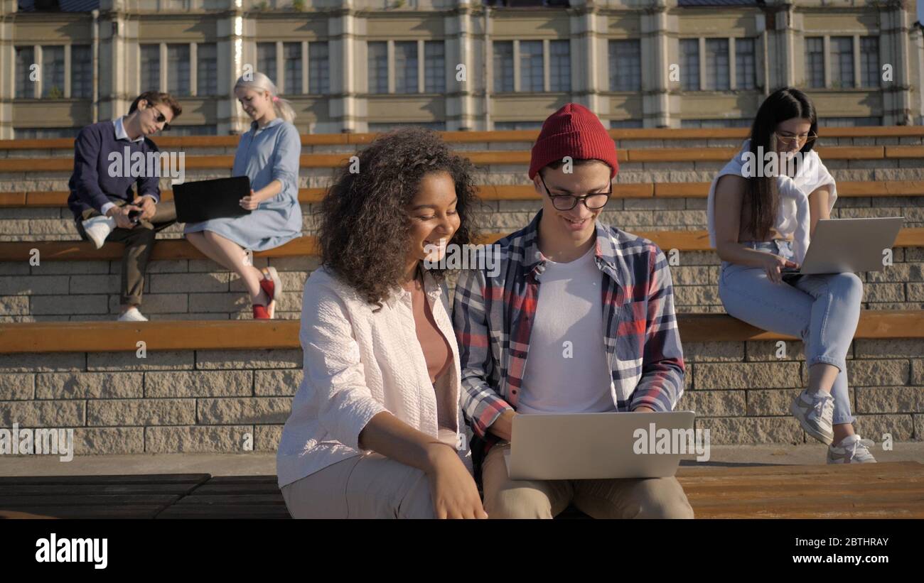 College students working on laptops hi-res stock photography and images ...