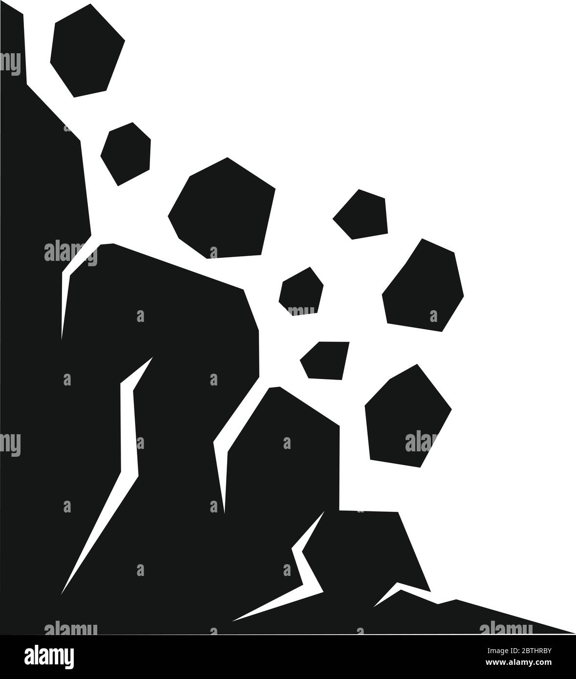 Stone landslide icon. Simple illustration of stone landslide vector ...