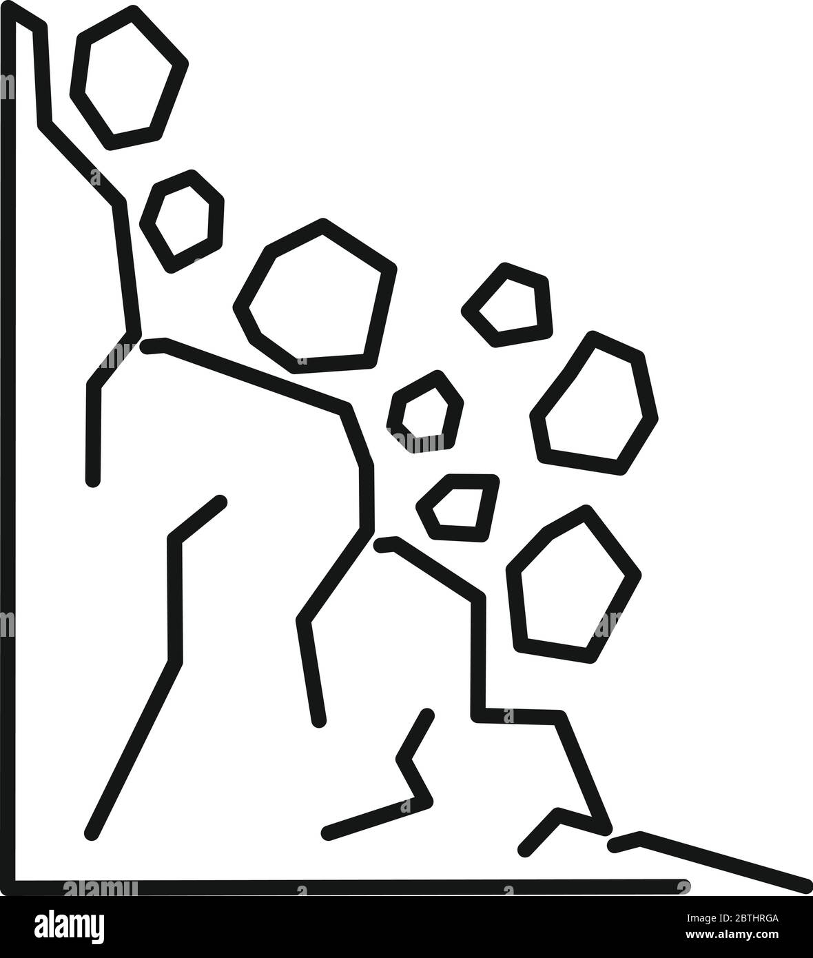 Landslide erosion icon. Outline landslide erosion vector icon for web ...