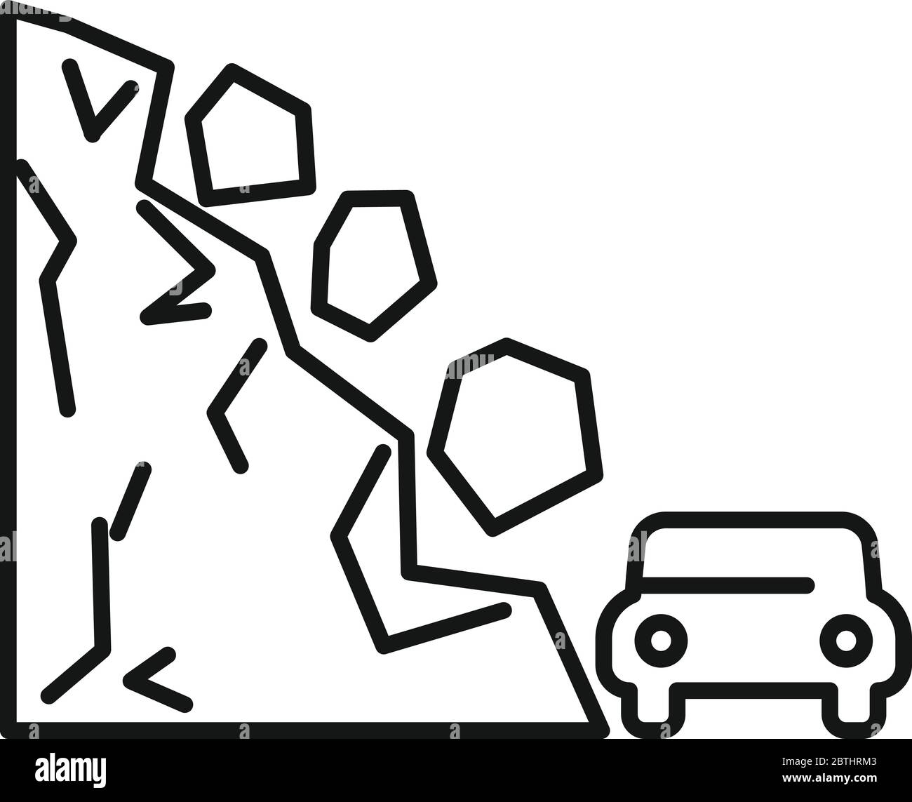 Collapse landslide icon. Outline collapse landslide vector icon for web ...