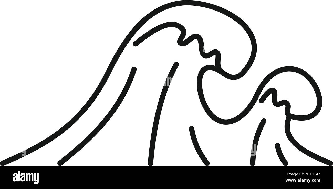 Tsunami natural disaster icon. Outline tsunami natural disaster vector ...
