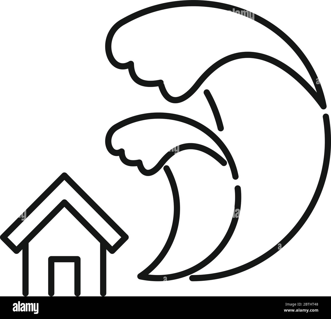 Tsunami disaster icon. Outline tsunami disaster vector icon for web ...