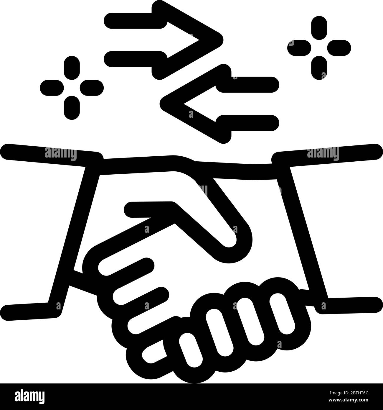 handshake exchange agreement icon vector outline illustration Stock ...