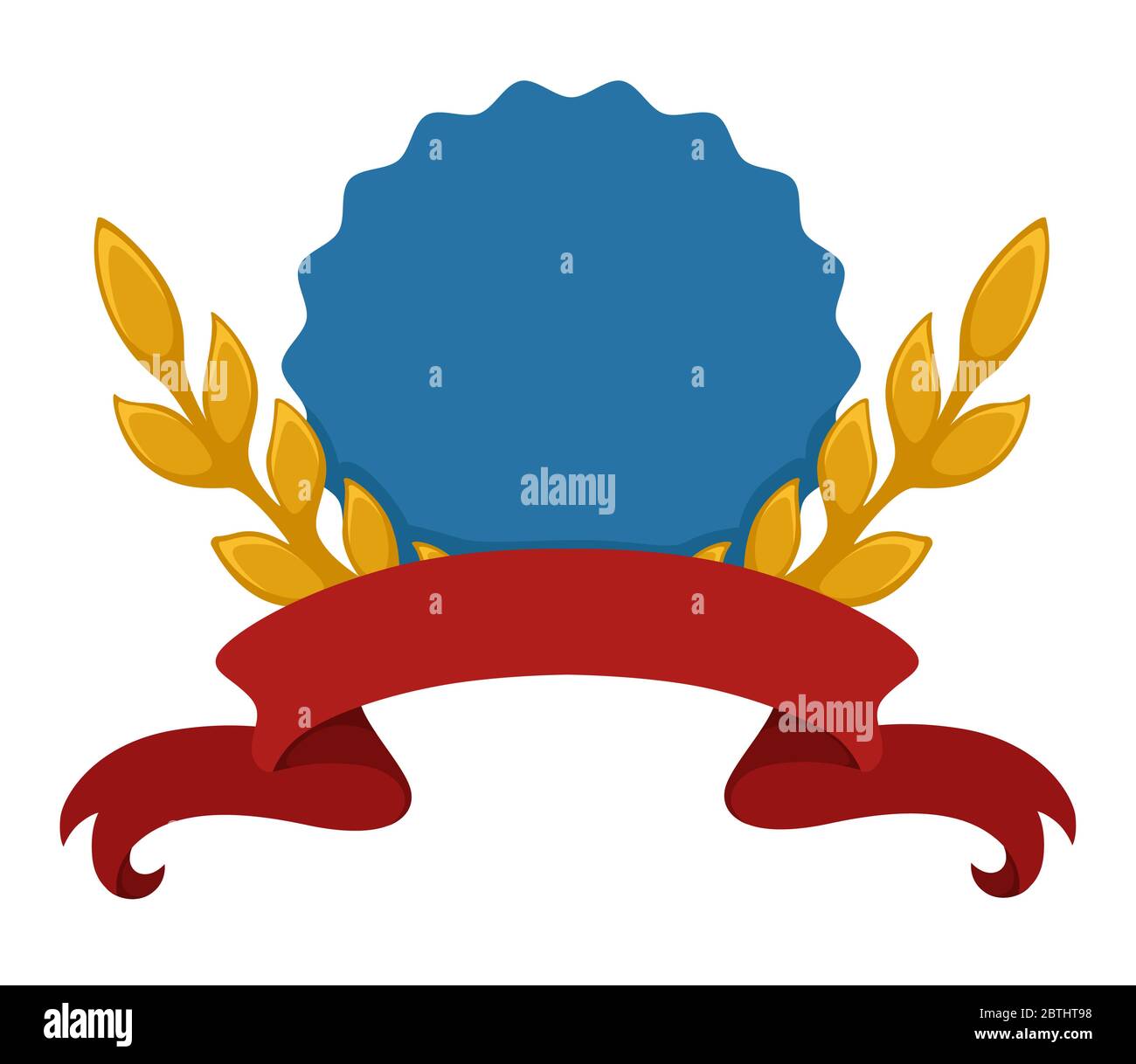 Heraldic shield, banner with laurel leaves and ribbon Stock Vector ...