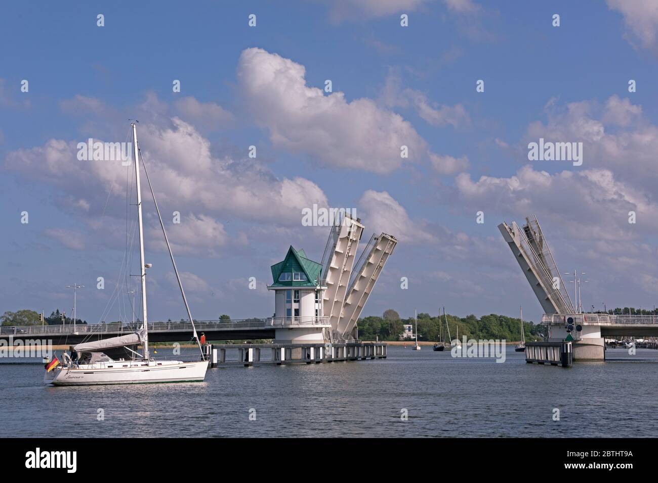 counterpoise bridge opening, Kappeln, Baltic Sea Fiord Schlei ...