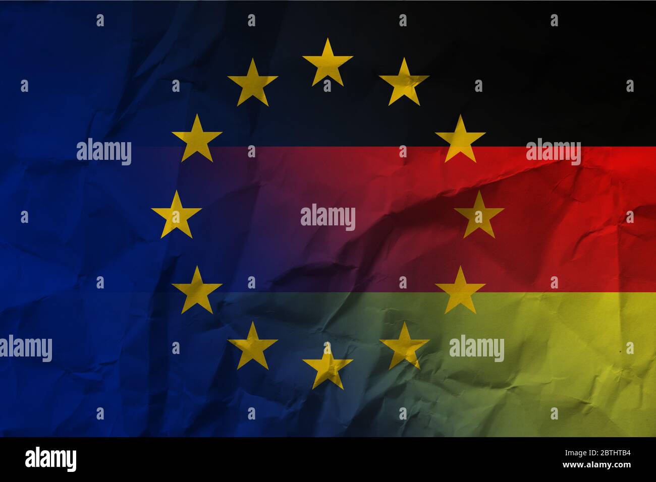 Europe Germany flag and banknotes on crumpled paper Stock Photo - Alamy