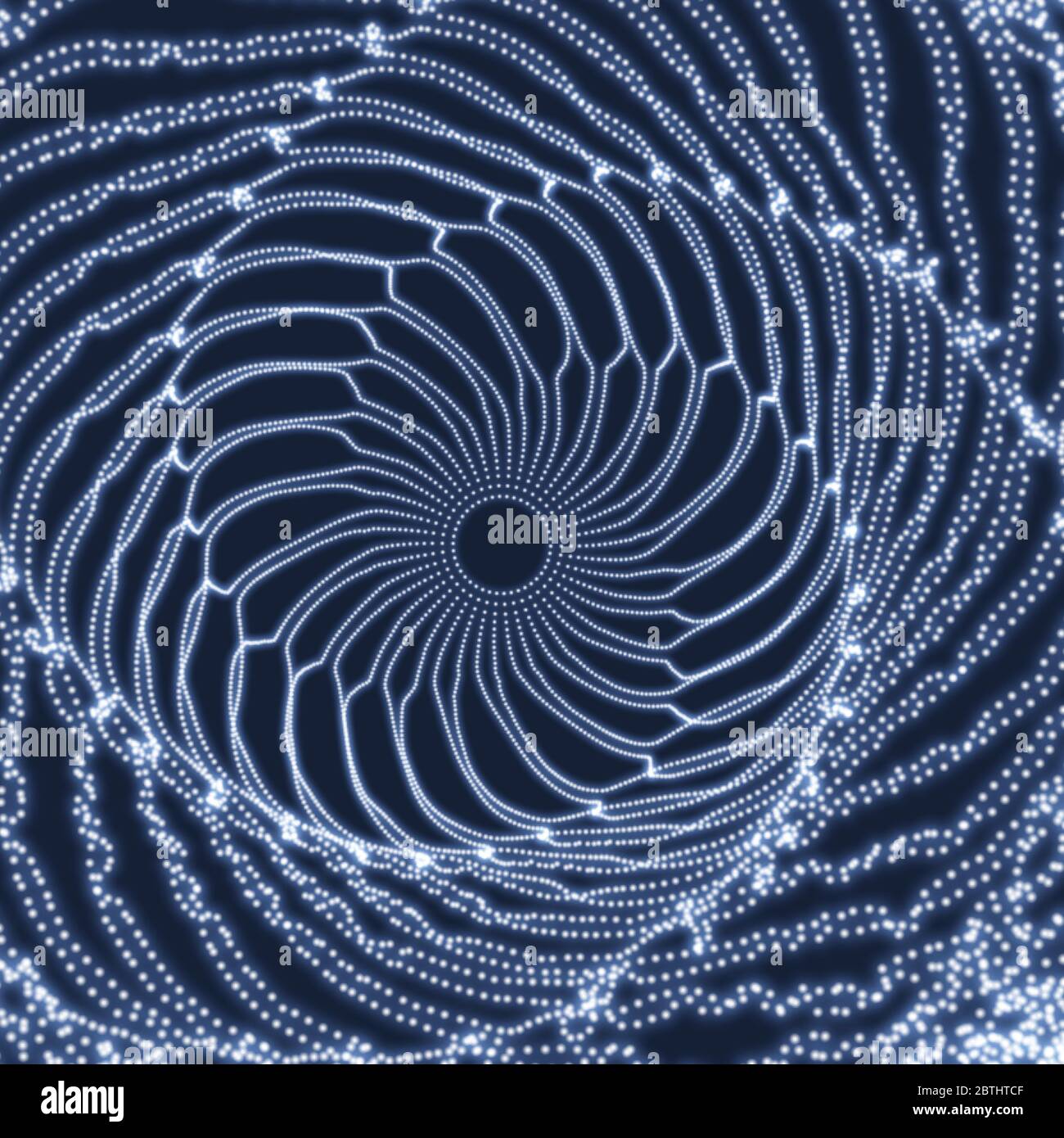 Spiral Tunnel Array With Dynamic Particles Futuristic Style