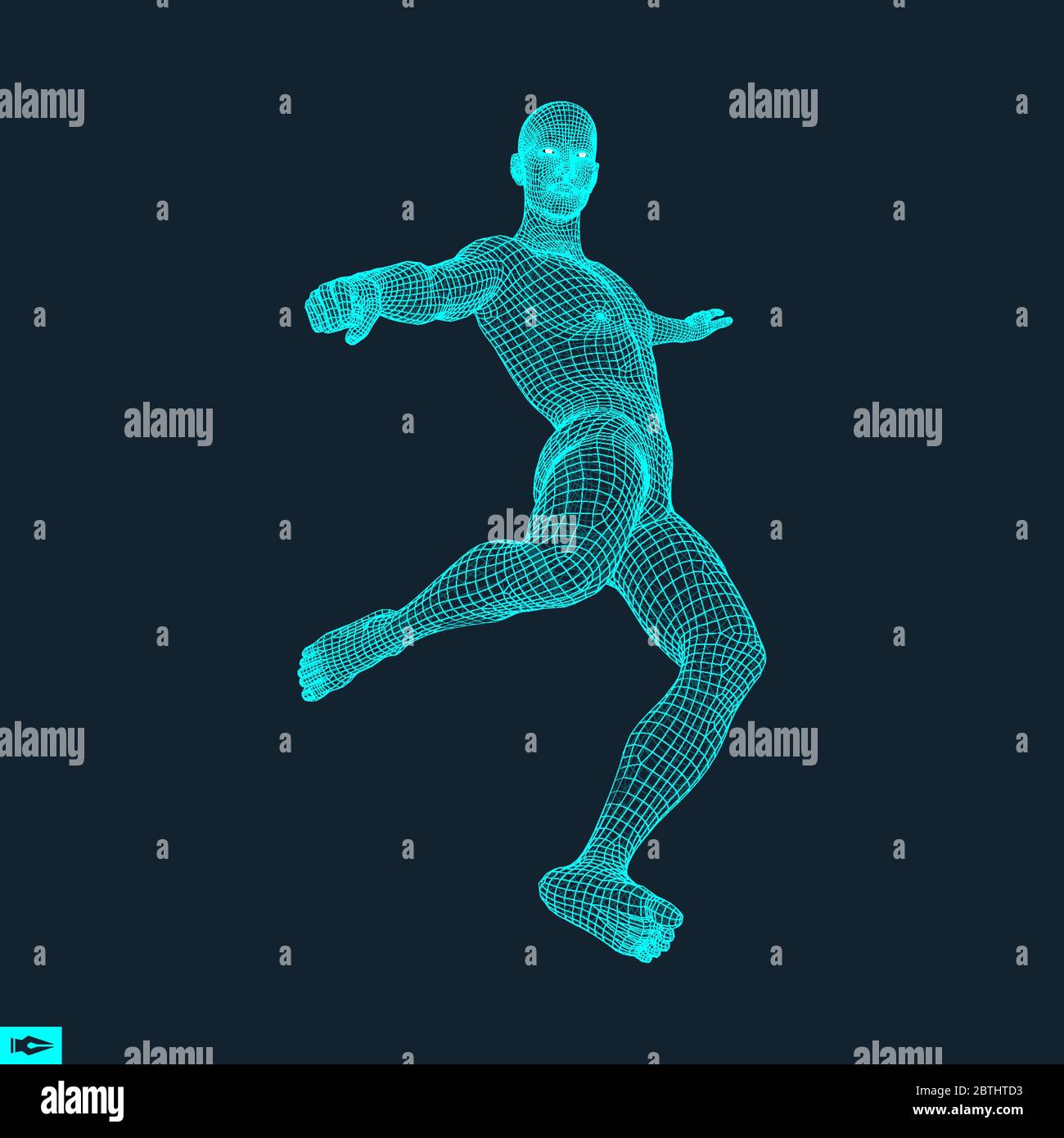 Football player. Sports concept. 3D Model of Man. Human Body. Sport ...