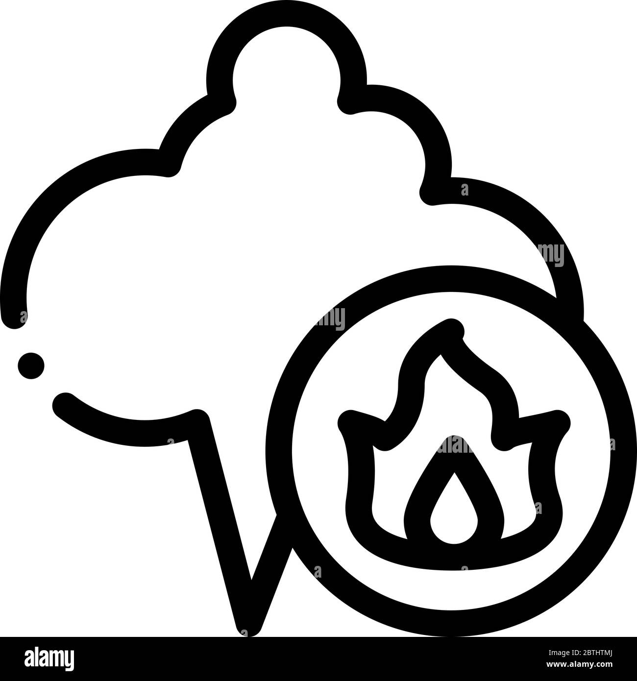 liquefied gas comes into cloud icon vector outline illustration Stock ...