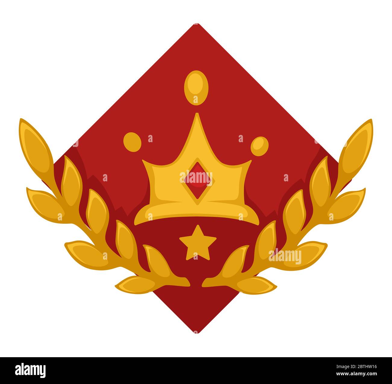 Heraldic shield with crown, star and laurel leaves Stock Vector Image ...