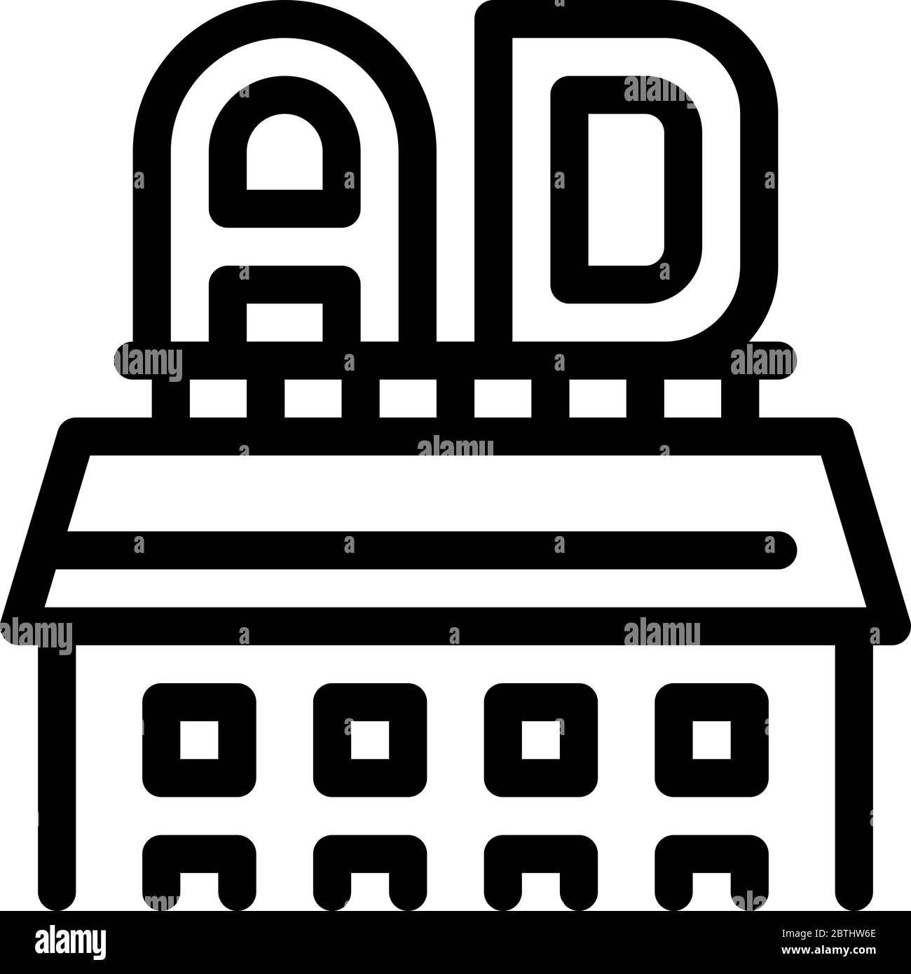 ads sign on roof of store icon vector outline illustration Stock Vector ...
