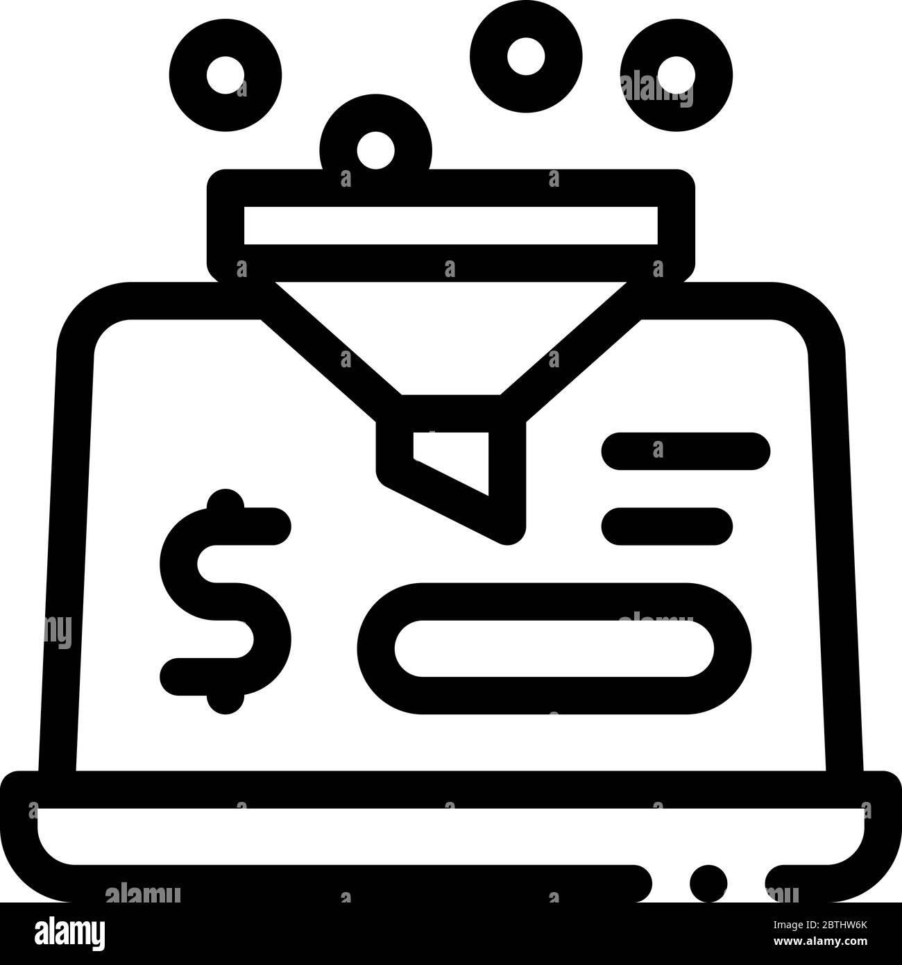 computer account replenishment icon vector outline illustration Stock ...