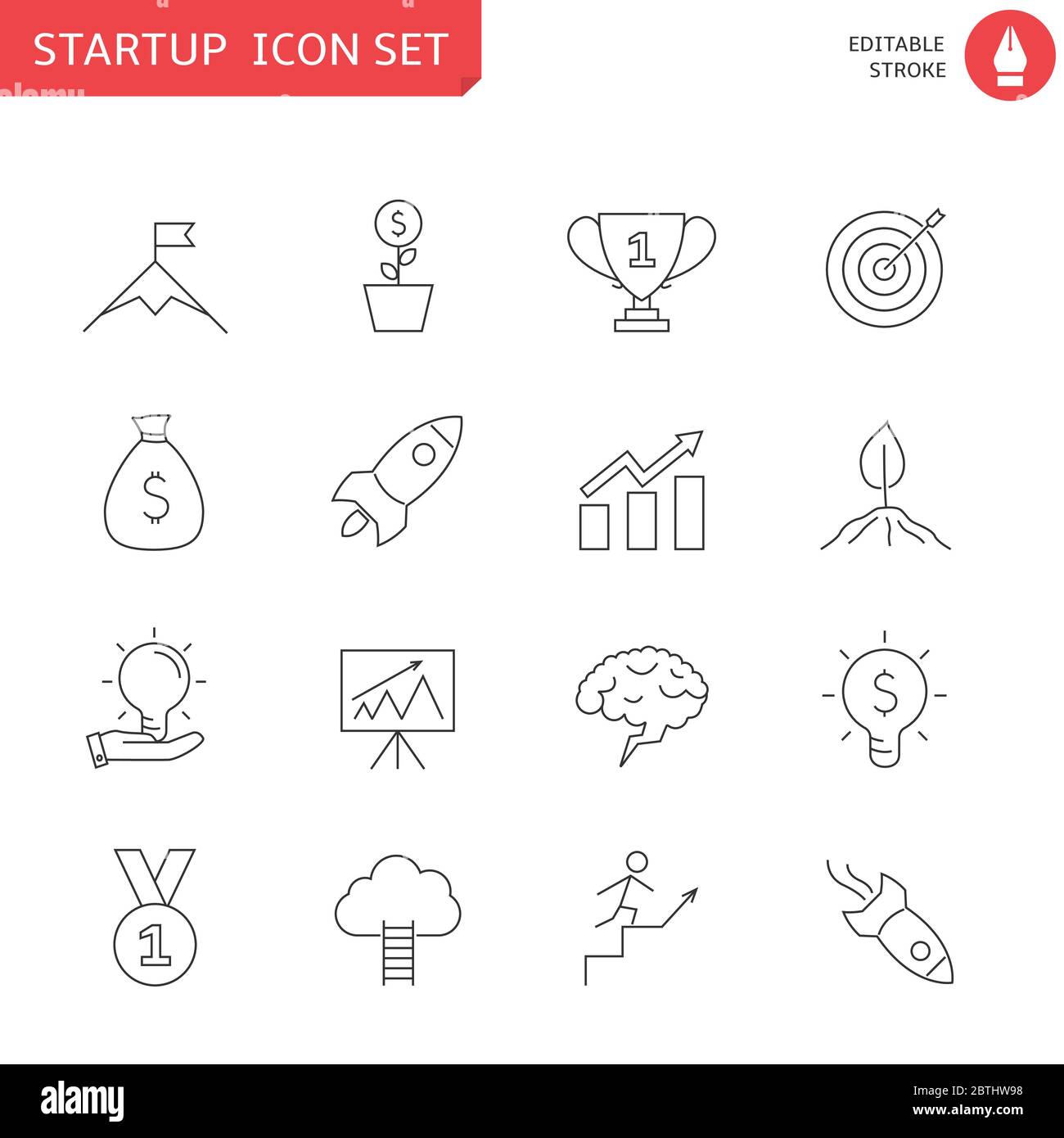 Business management set line Stock Vector Images - Alamy