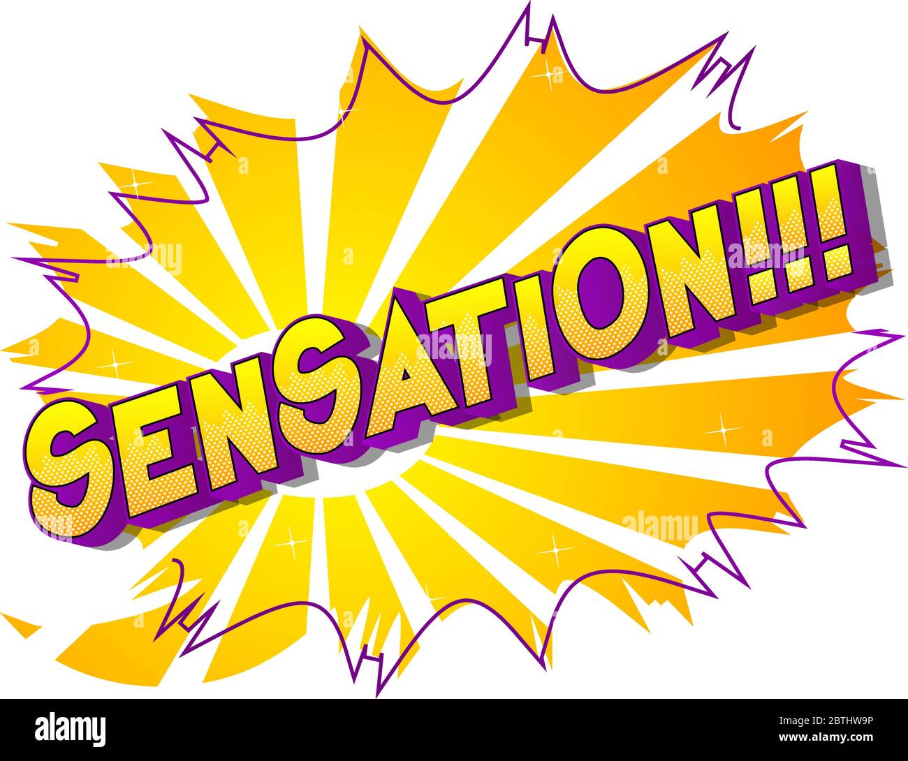 Sensation!!! - Comic book style word on abstract background Stock ...