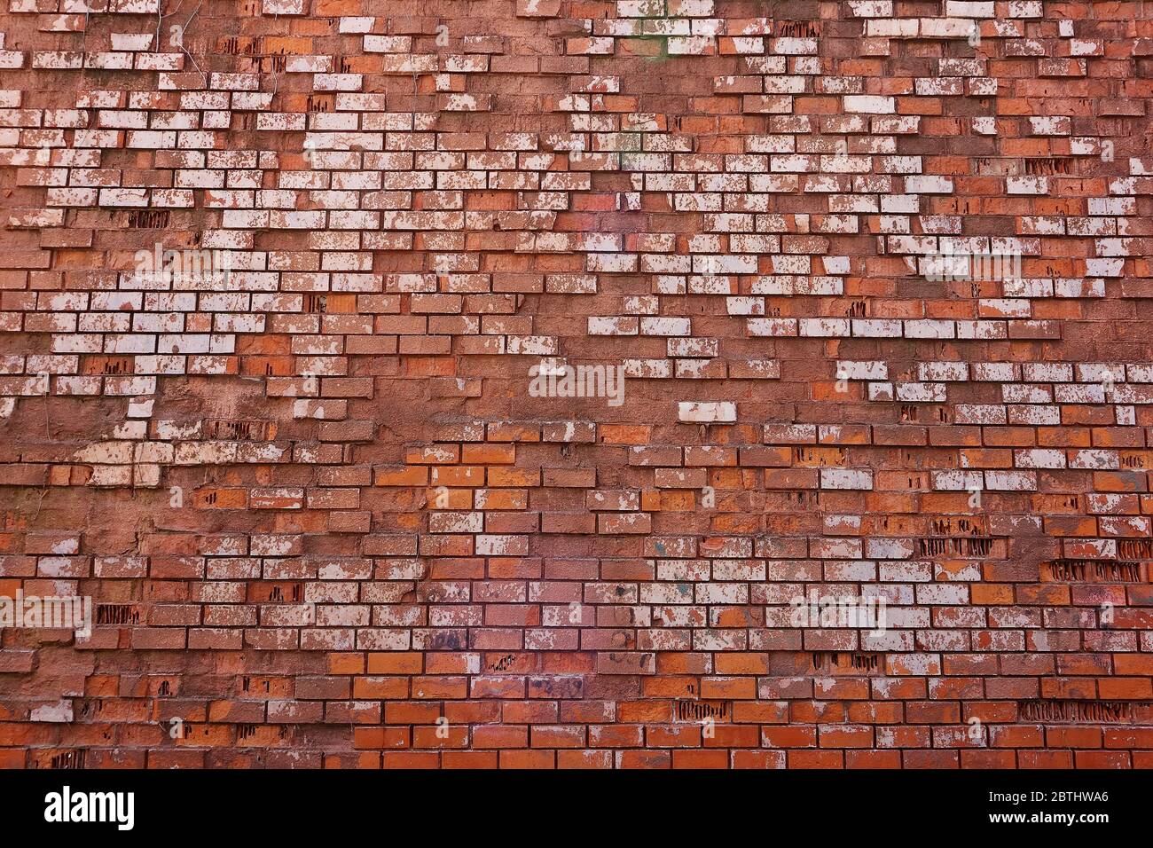 Old collapsing brick wall, red Stock Photo - Alamy