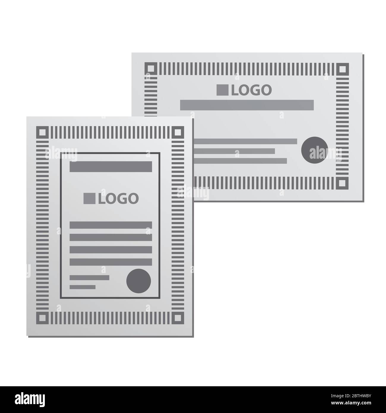 illustration of the samples and templates certificates on the white ...