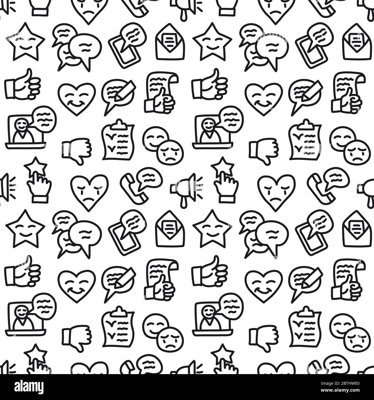 illustration of the relationship and feedback seamless pattern Stock ...