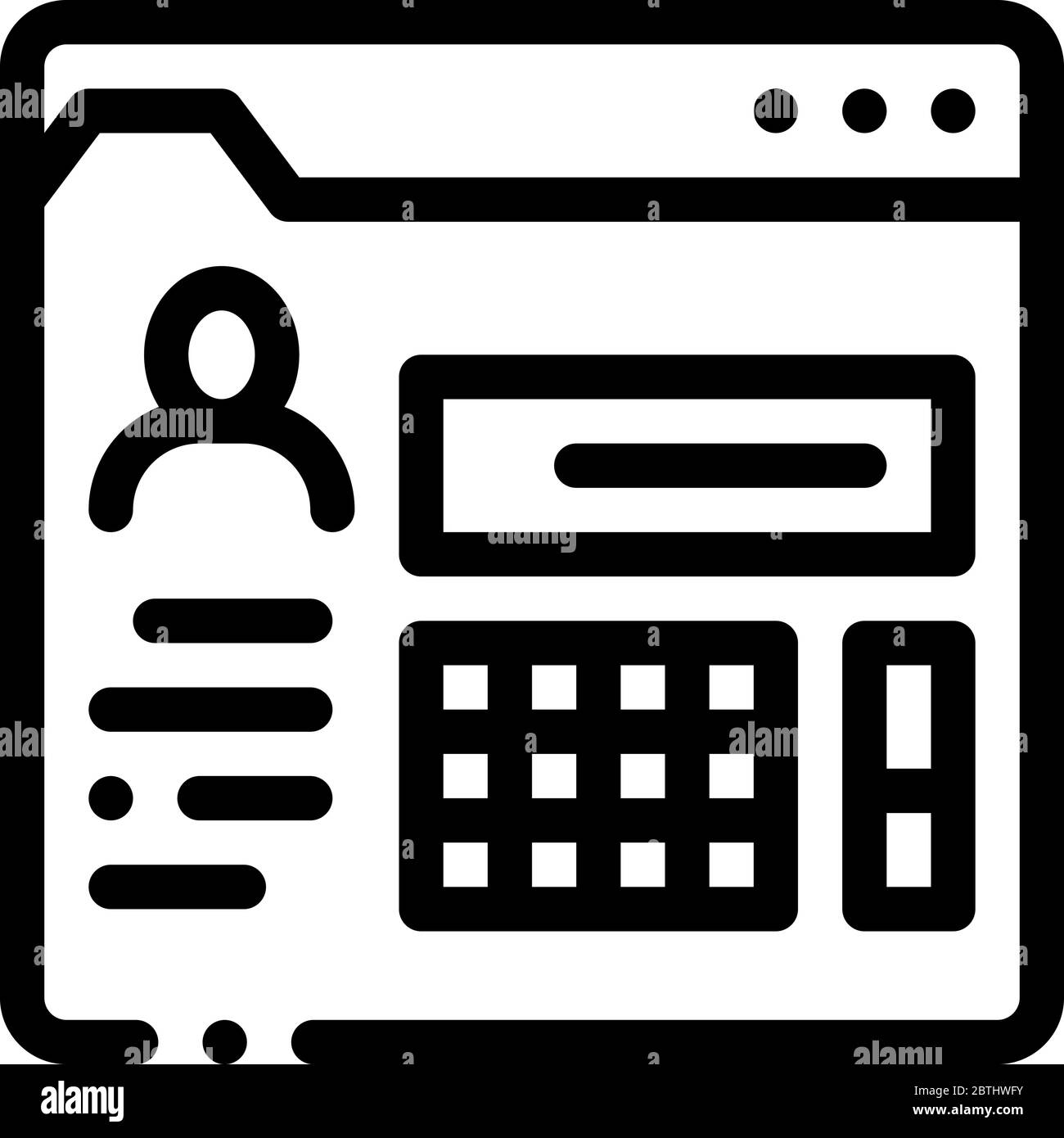 person information folder icon vector outline illustration Stock Vector ...