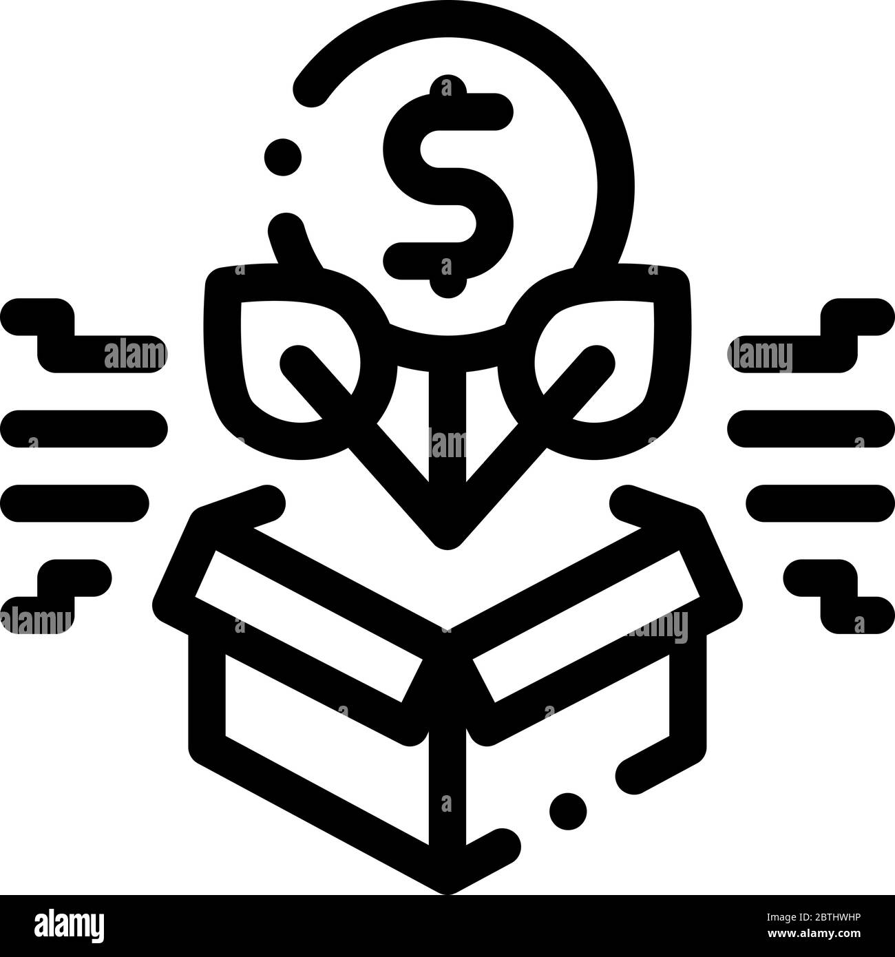 money tree growing icon vector outline illustration Stock Vector Image ...