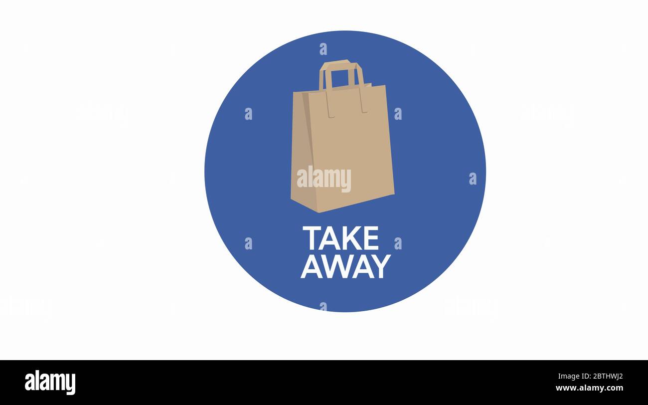 Vector Take away bag icon illustration sign Stock Vector Image & Art ...