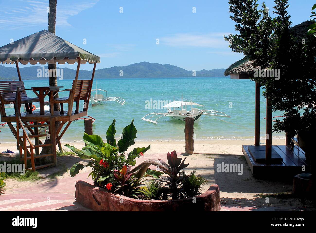 Island Beach Scene Stock Photo - Alamy