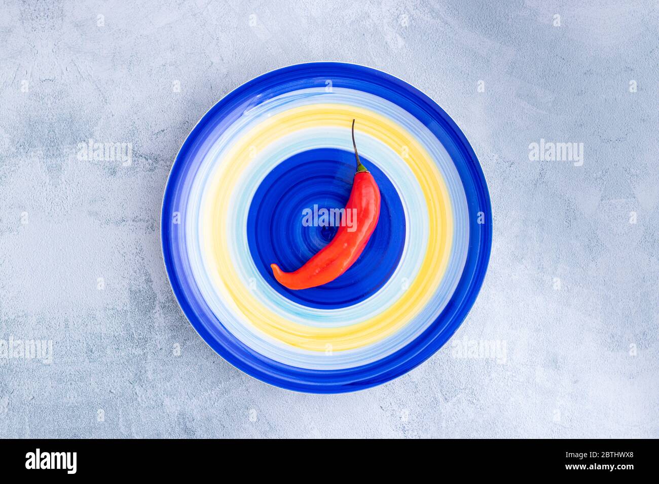 Presentation of the Peruvian red hot chili (Ají Limo) in a colored ...