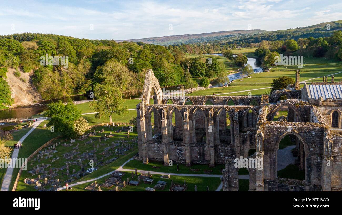 Bolton Abbey in Wharfedale, North Yorkshire, England. The ruins of the ...