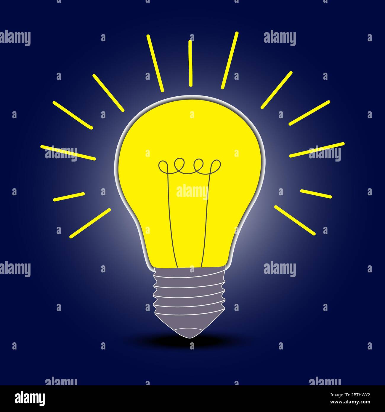 the light bulb. Concept of startup ideas on a blue background . Startup ...