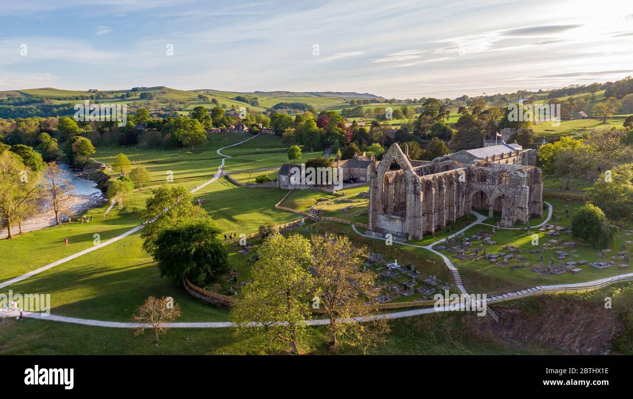 Bolton Abbey in Wharfedale, North Yorkshire, England. The ruins of the ...