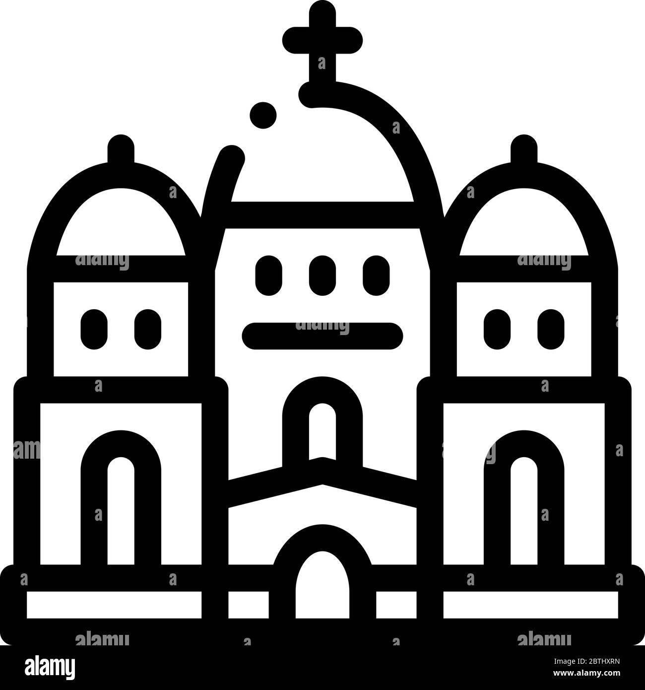 christian temple with domes icon vector outline illustration Stock ...