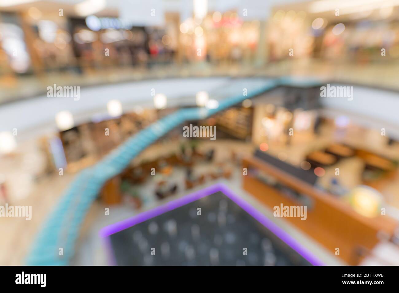 Abstract blur and bokeh beautiful luxury shopping mall and department ...