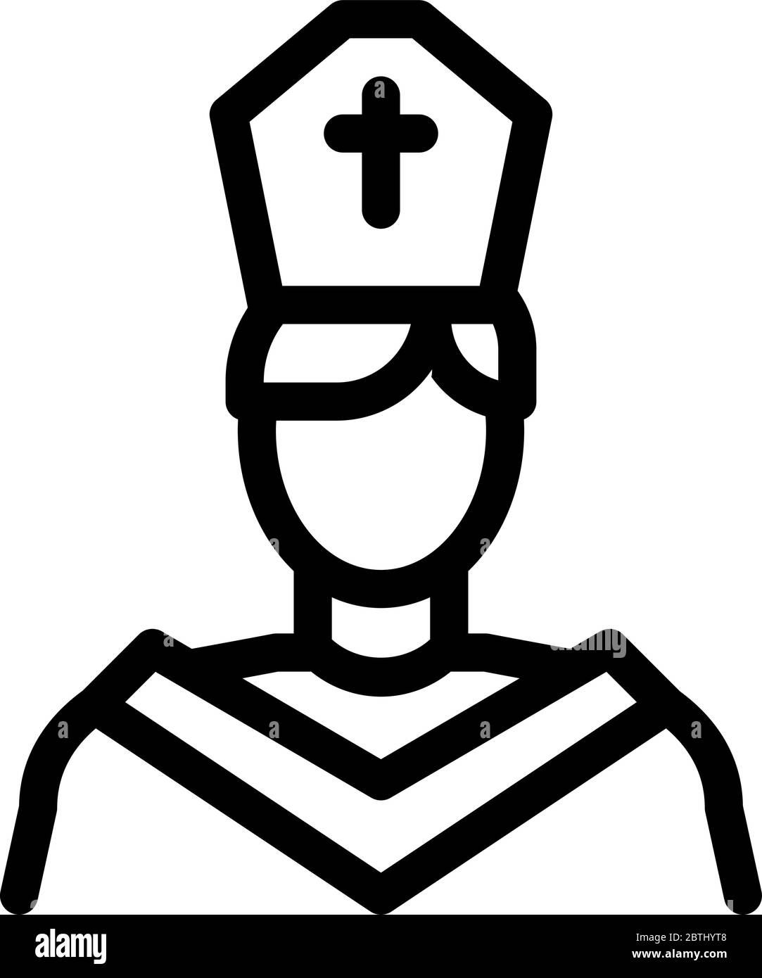 priest preacher icon vector outline illustration Stock Vector Image ...