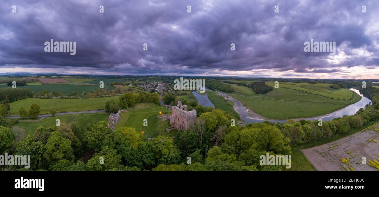 Aerial view of norham castle hi-res stock photography and images - Alamy