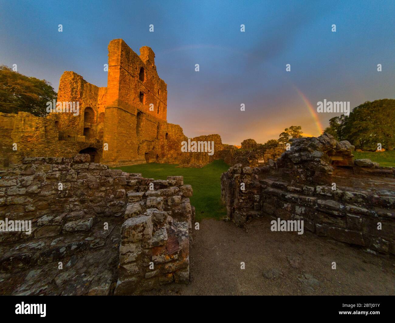 Norham Castle a view of the Keep from the kitchens Stock Photo - Alamy