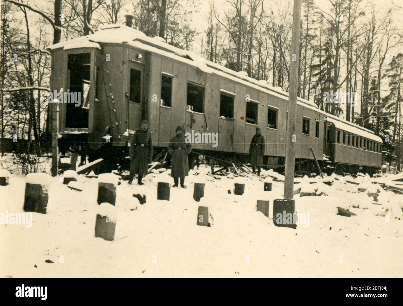 Second World War / WWII, German train in a railway station, probably ...
