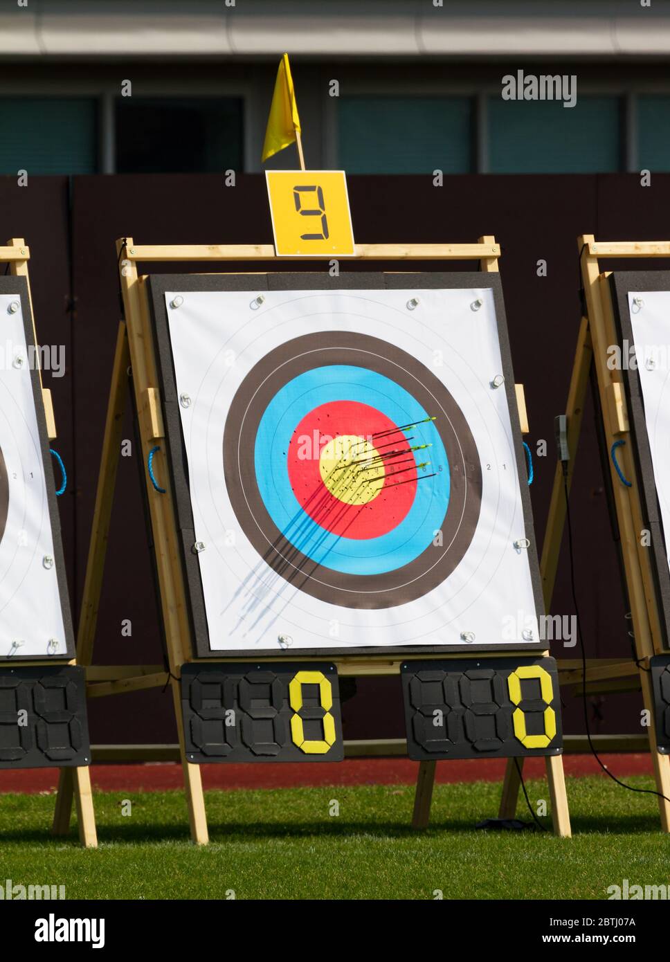 Archery target close-up view Stock Photo - Alamy