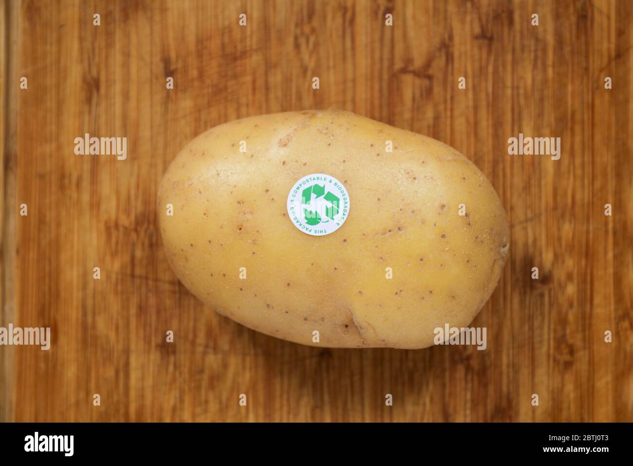 This Packaging is Compostable and Biodegradable. Concept image, Potato ...