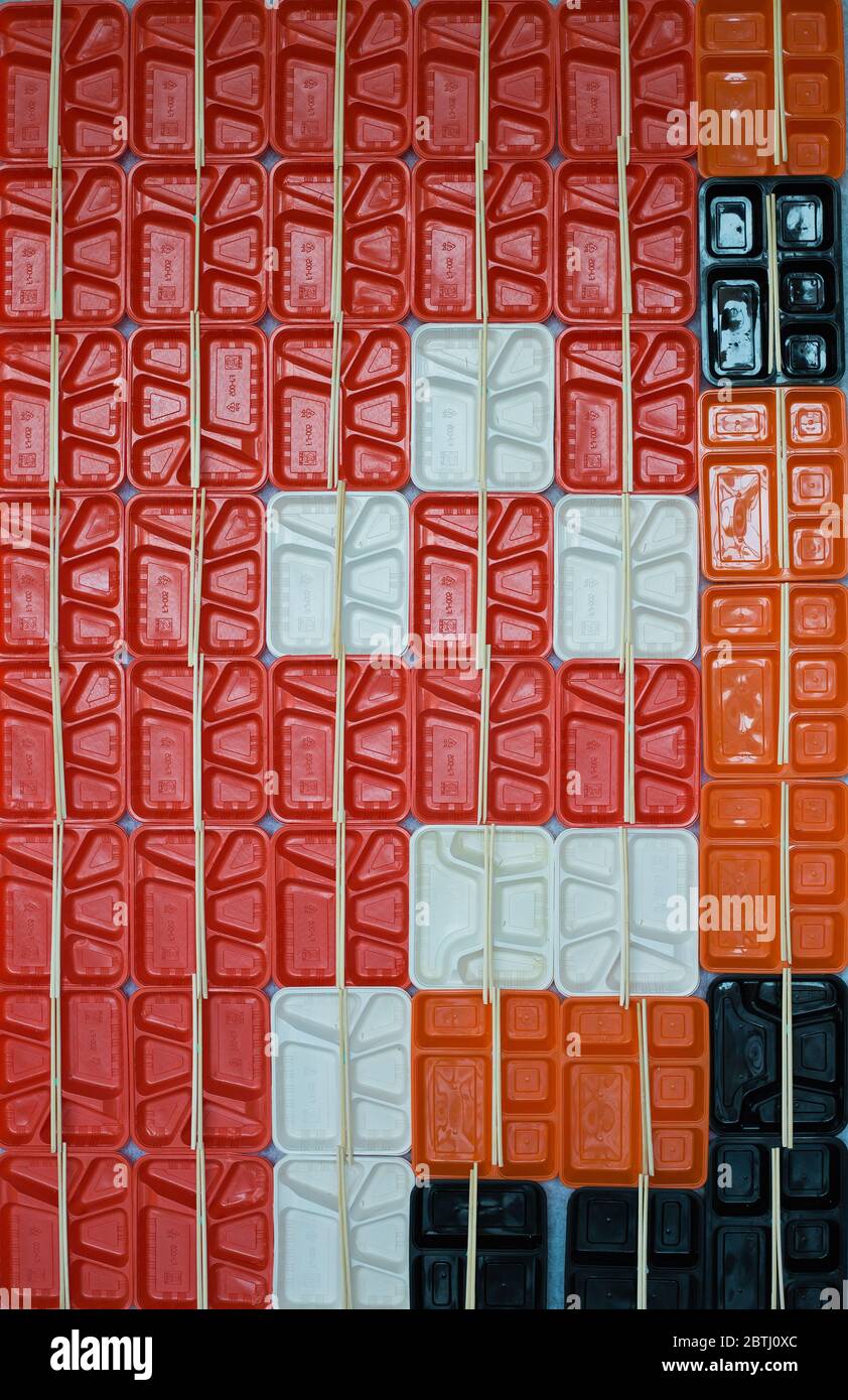 Plastic food trays Stock Photo - Alamy